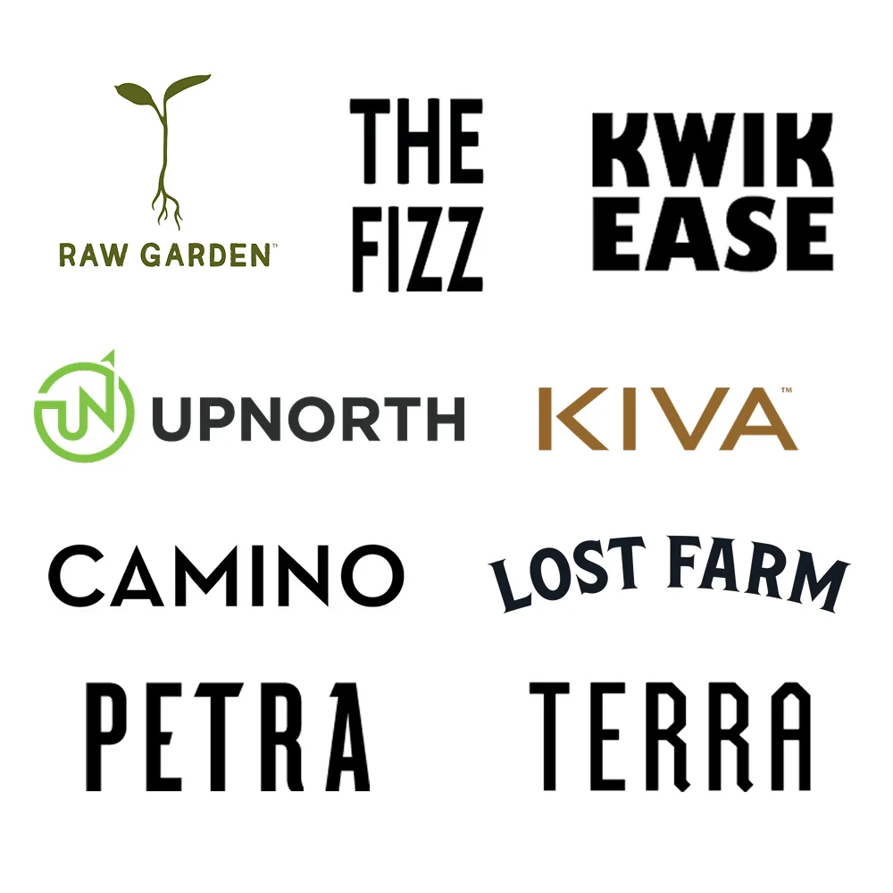 Raw Garden, Fizz, Kwik Ease, Upnorth, Kiva, Camino, Lost Farms, Petra ...